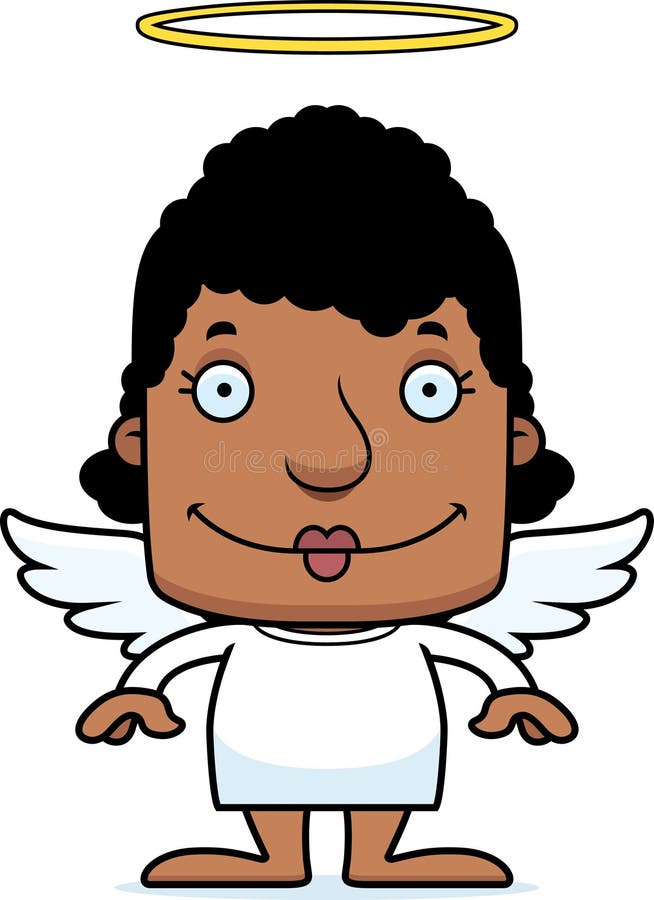 Cartoon Smiling Angel Woman Stock Vector - Illustration of vector ...