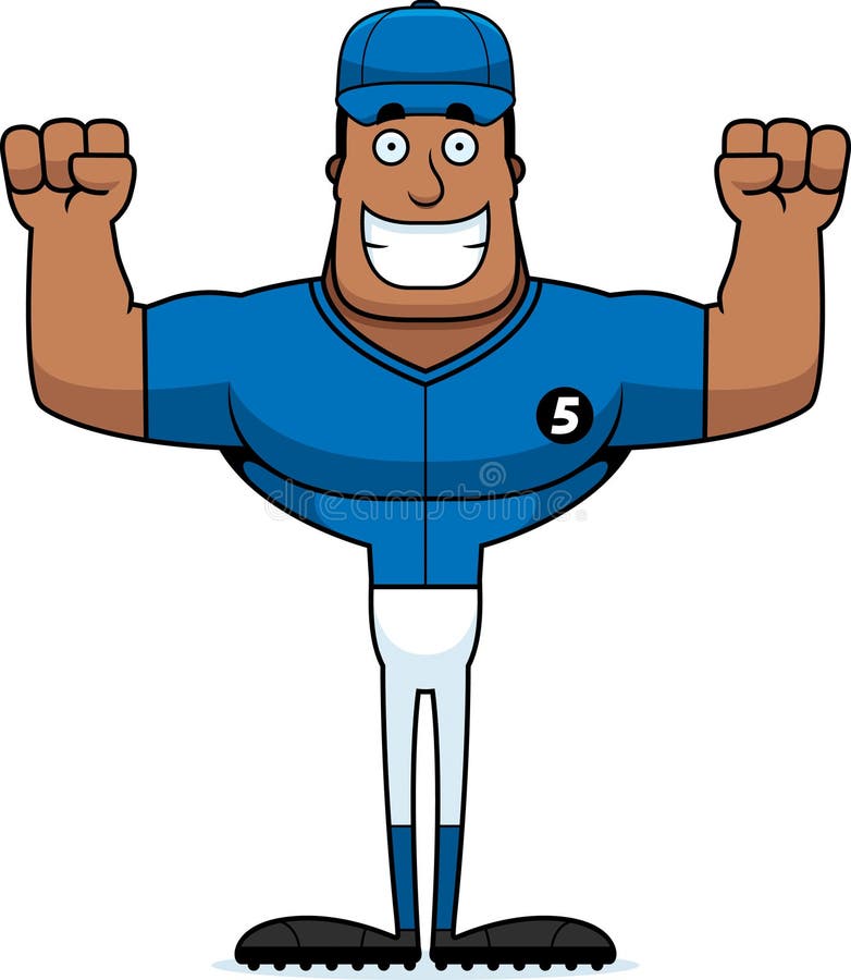 Cartoon Smiling Baseball Player Stock Vector - Illustration of clip ...