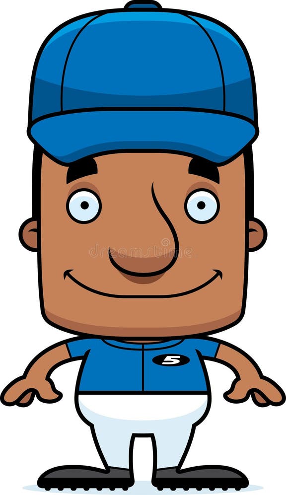 Cartoon Smiling Baseball Player Man Stock Vector - Illustration of ...