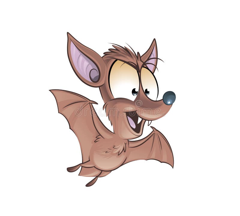 Cartoon smiling bat flying stock vector. Illustration of happy - 197497675