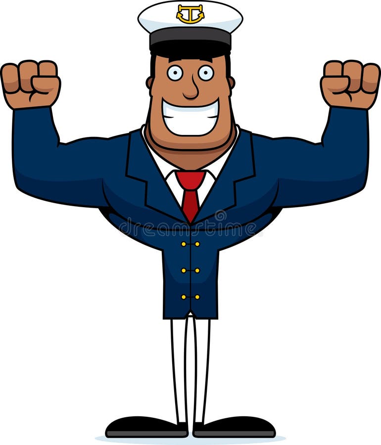 Cartoon Smiling Boat Captain Stock Vector - Illustration of navy ...