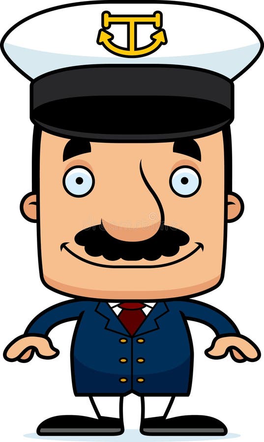 Cartoon Smiling Boat Captain Man Stock Vector - Illustration of person ...