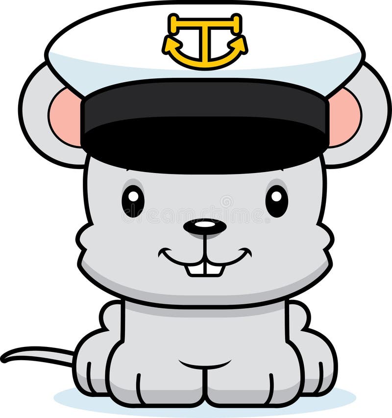 Cartoon Smiling Boat Captain Mouse Stock Vector - Illustration of mouse ...