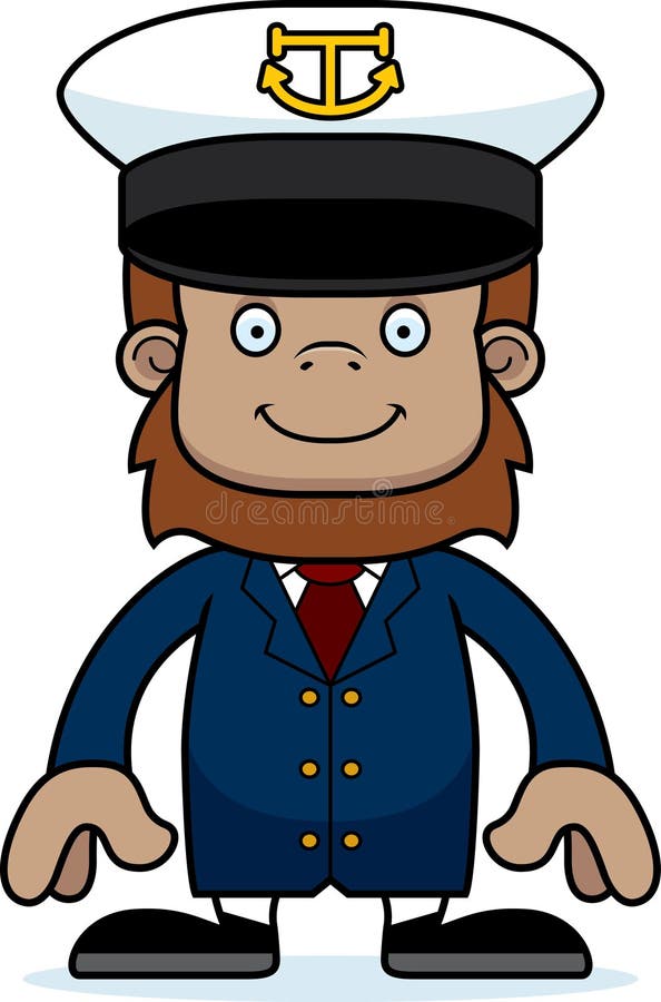 Cartoon Smiling Boat Captain Sasquatch Stock Vector - Illustration of ...