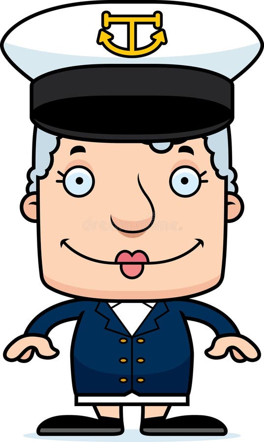 Cartoon Smiling Boat Captain Woman Stock Vector - Illustration of ...