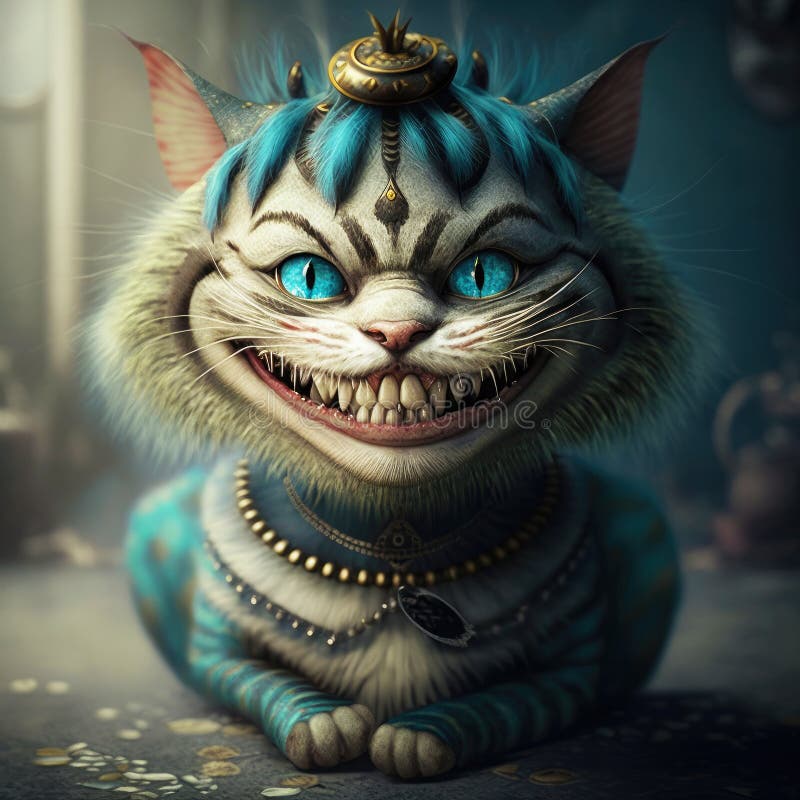 Cartoon smiling cat stock illustration. Illustration of print - 275925562