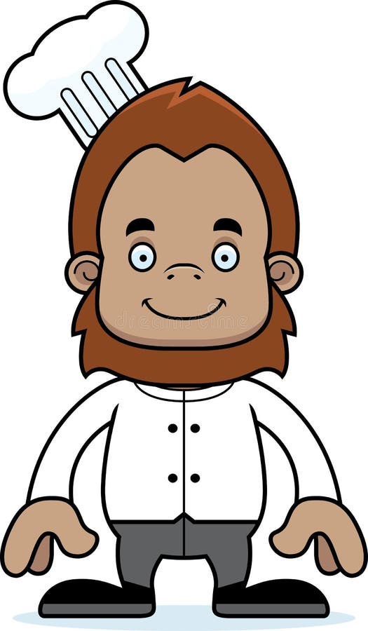 Cartoon Smiling Chef Sasquatch Stock Vector - Illustration of clipart ...