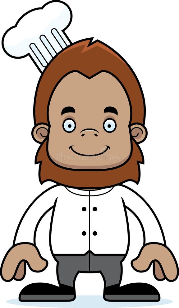 Cartoon Smiling Chef Sasquatch Stock Vector - Illustration of clipart ...