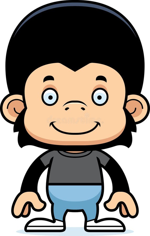 Cartoon Smiling Chimpanzee stock vector. Illustration of cartoon - 55302972