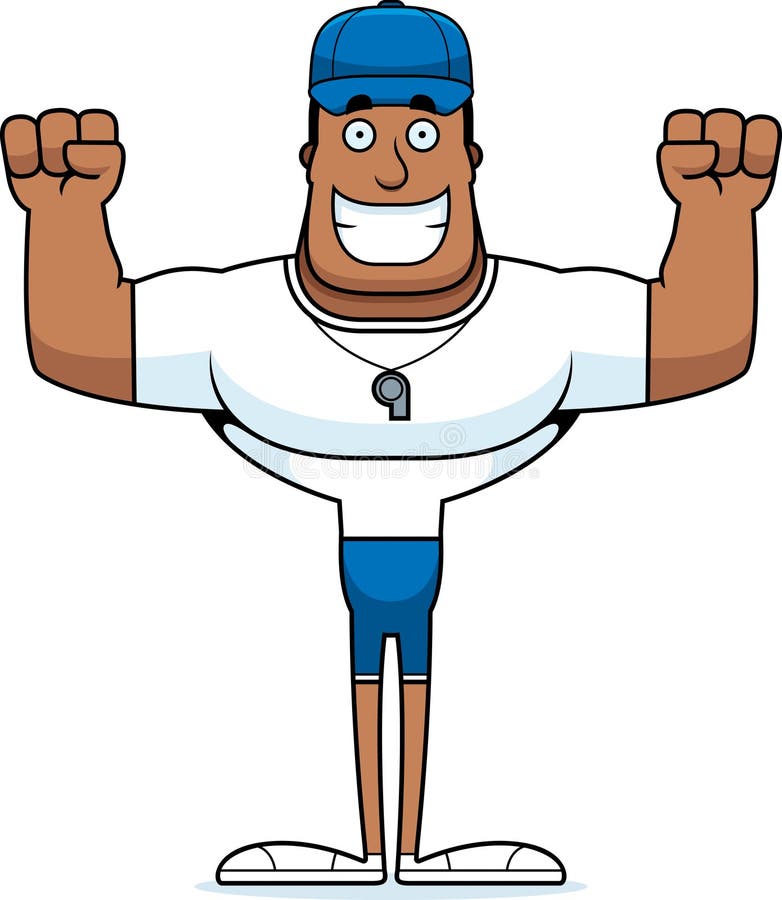 Cartoon Smiling Coach stock vector. Illustration of whistle - 116634542