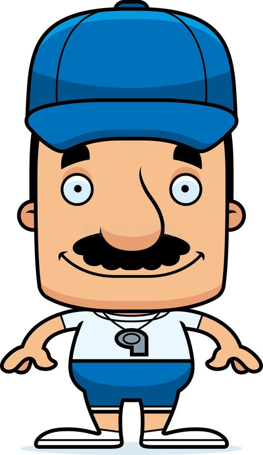 Cartoon Smiling Coach Man stock vector. Illustration of baseball - 55343332