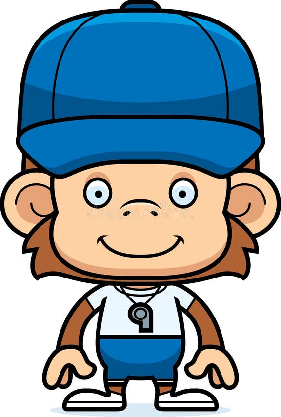Cartoon Smiling Coach Monkey Stock Vector - Illustration of happy ...