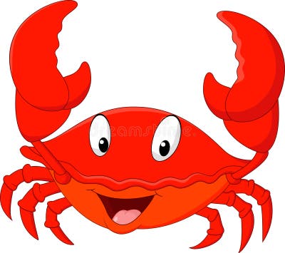Cartoon smiling crab stock vector. Illustration of claw - 88774881