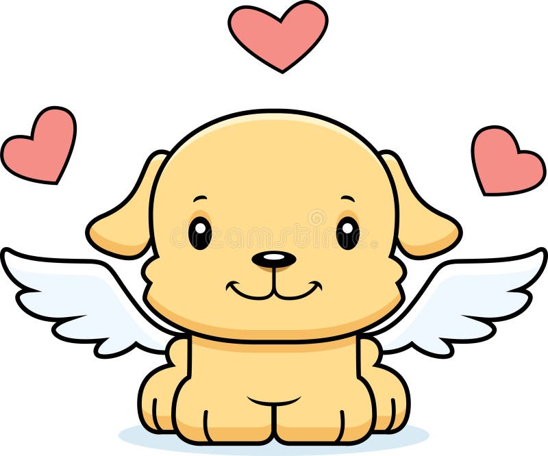 Cartoon Smiling Cupid Puppy Stock Vector - Illustration of graphic ...