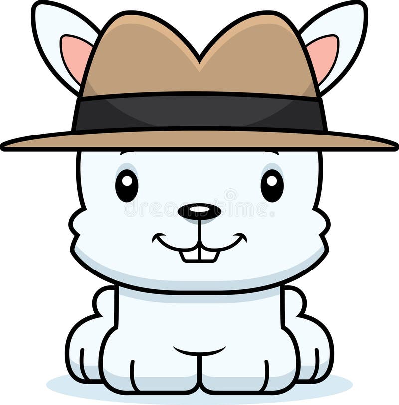 Cartoon Smiling Detective Bunny Stock Vector - Illustration of coat ...