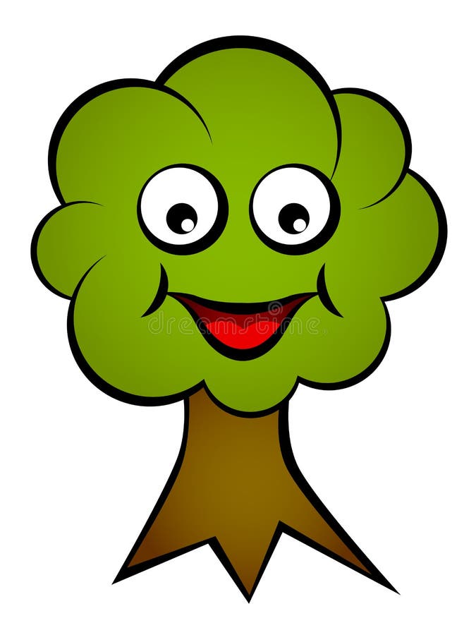 Cartoon smiling face tree stock vector. Illustration of drawing - 22444529