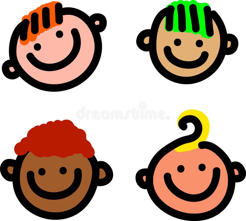 Cartoon Smiling Faces stock illustration. Illustration of smiley - 39719341