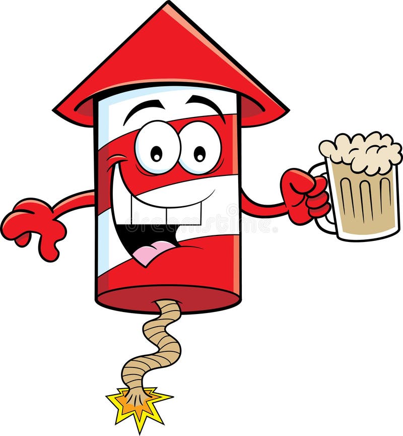 Cartoon Firecracker Holding a Sign Stock Vector - Illustration of ...