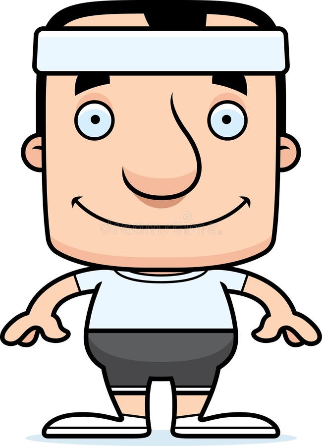 Cartoon Smiling Fitness Man Stock Vector - Illustration of headband ...