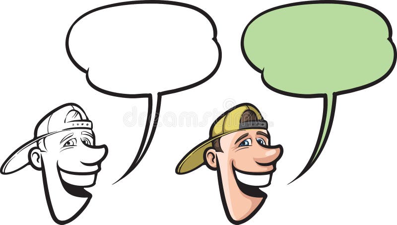 Cartoon Smiling Guy in Cap Face Stock Vector - Illustration of happy ...
