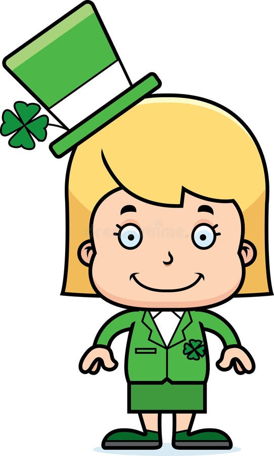 Cartoon Smiling Irish Girl stock vector. Illustration of clip - 55480197