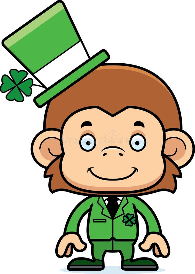 Cartoon Smiling Irish Monkey Stock Vector - Illustration of happy ...