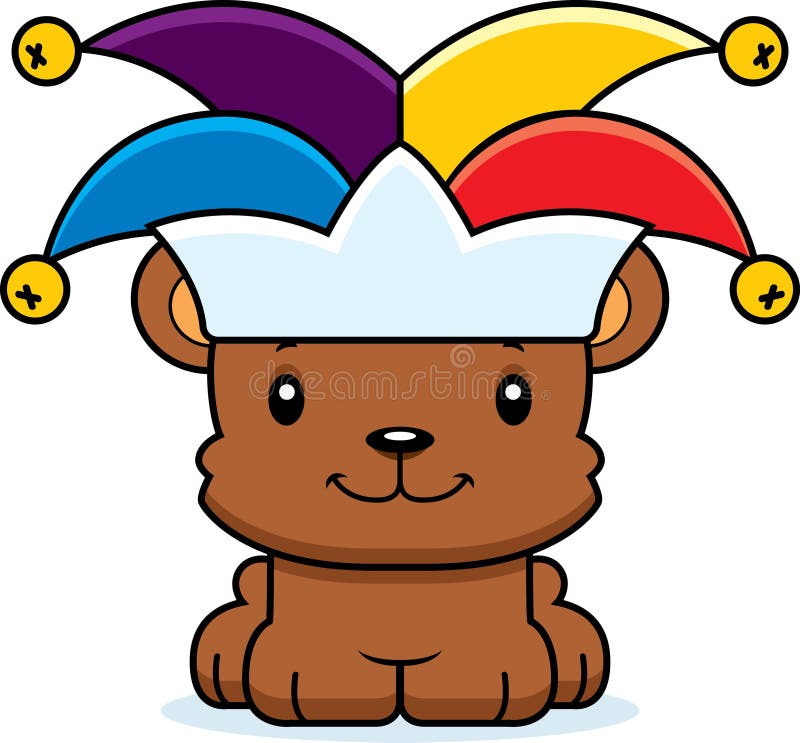 Cartoon Smiling Jester Bear Stock Vector - Illustration of joker, bear ...