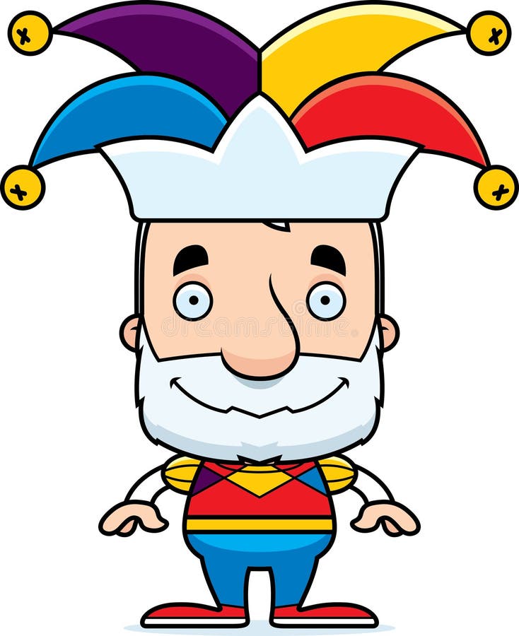 Cartoon Smiling Jester Man stock vector. Illustration of happy - 55342656