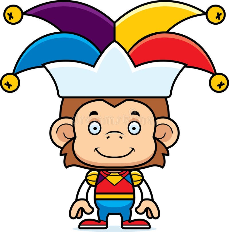 Cartoon Smiling Jester Monkey Stock Vector - Illustration of clip ...