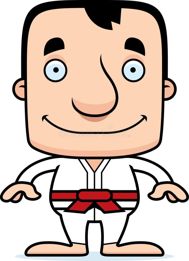 Cartoon Smiling Karate Man stock vector. Illustration of belt - 55343706