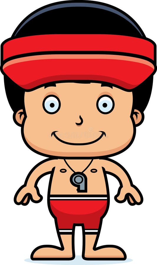 Cartoon Smiling Lifeguard Boy Stock Vector - Illustration of clip ...