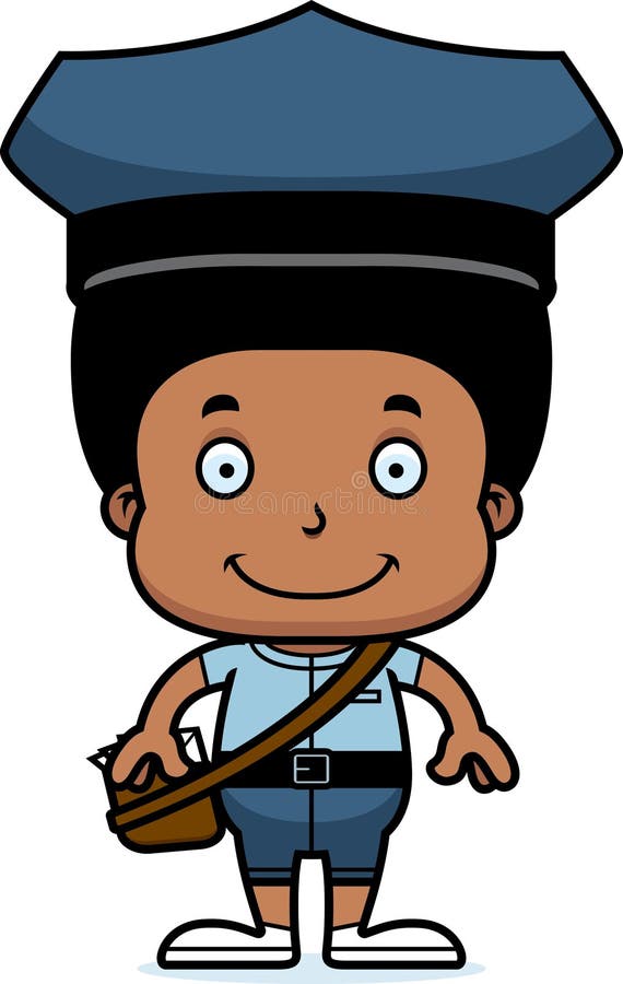 Cartoon Smiling Mail Carrier Boy Stock Vector - Illustration of postman ...