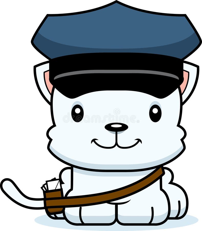 Cartoon Smiling Mail Carrier Kitten Stock Vector - Illustration of mail ...