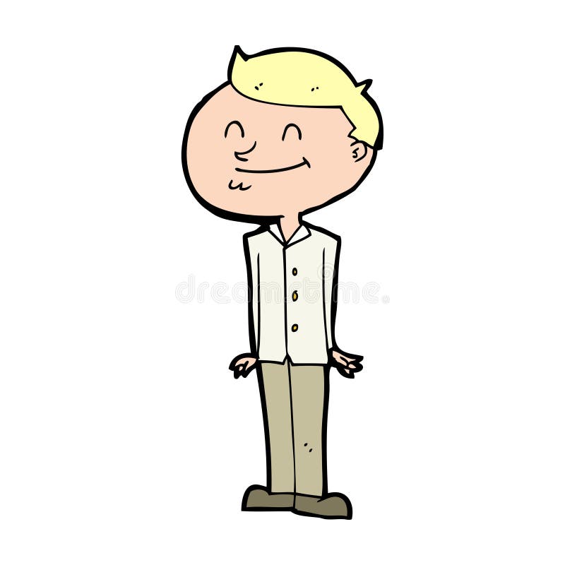 Cartoon smiling man stock vector. Illustration of friendly - 37020414