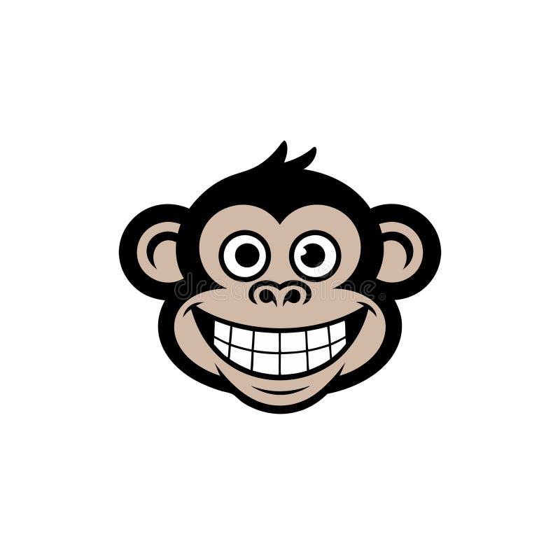 Cartoon Smiling Monkey Face Vector for Fun and Cute Design Projects ...