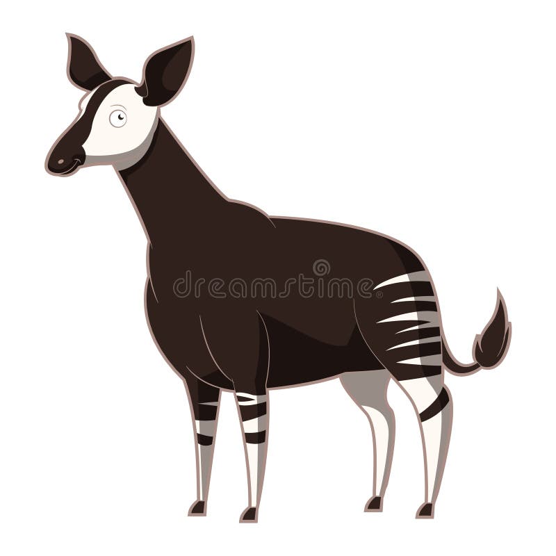 Cartoon smiling Okapi stock vector. Illustration of beautiful - 93352756