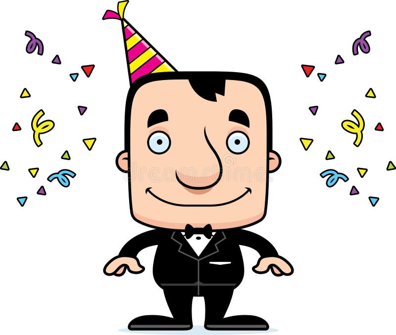 Cartoon Smiling Party Man stock vector. Illustration of person - 55343784