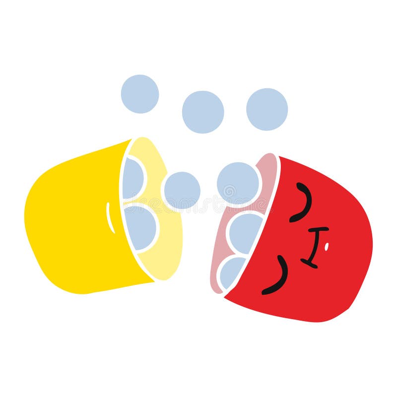 Smiling Pill Capsule Cartoon Character Running Stock Vector ...