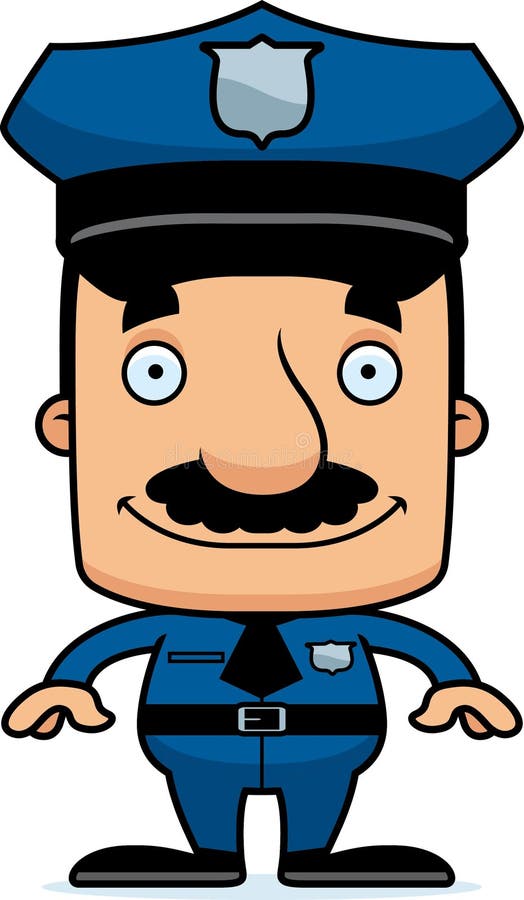 Cartoon Smiling Police Officer Man Stock Vector - Illustration of clip ...