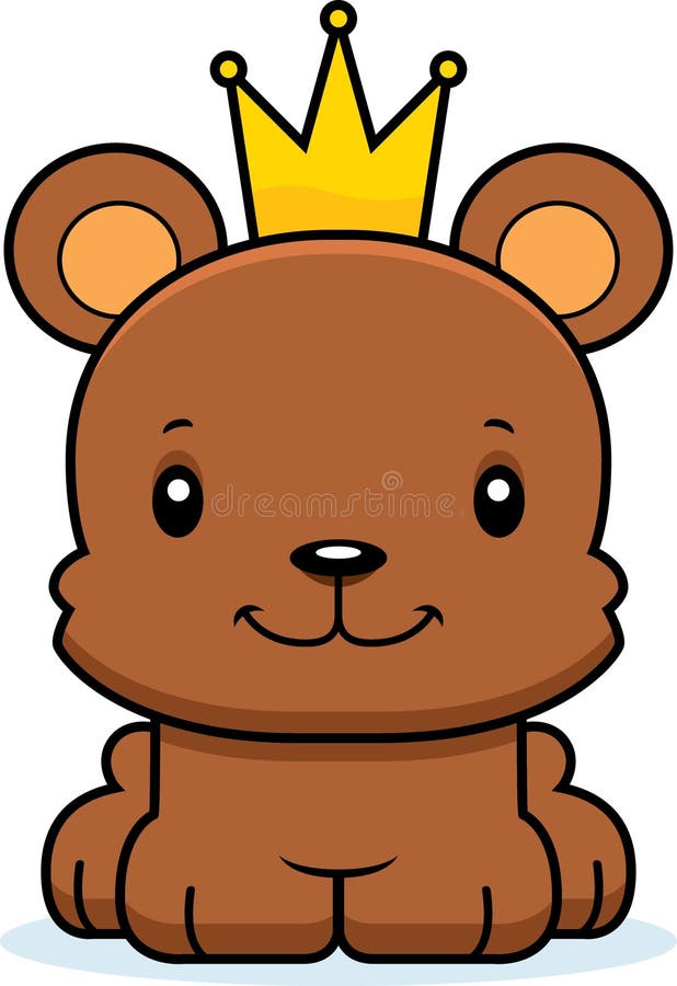 Cartoon Smiling Prince Bear Stock Vector - Illustration of prince ...