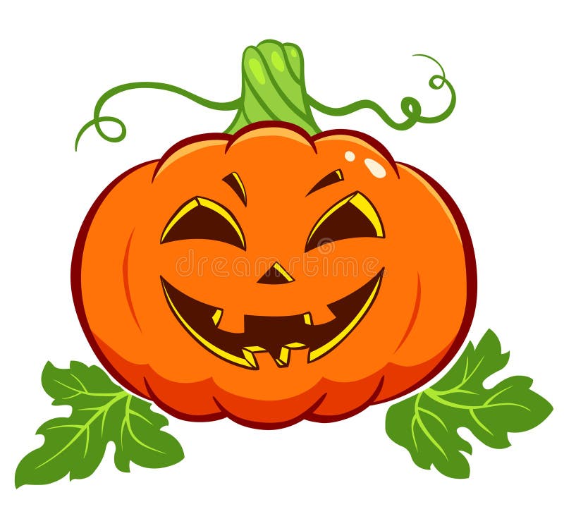 Cartoon smiling pumpkin stock vector. Illustration of nature - 303827939