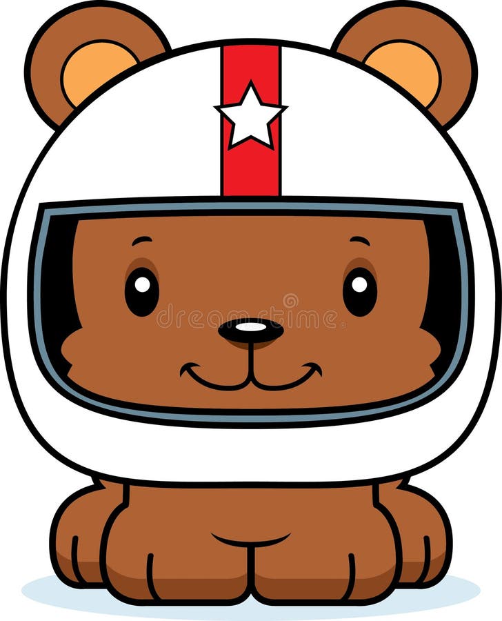 Cartoon Smiling Race Car Driver Bear Stock Vector - Illustration of ...