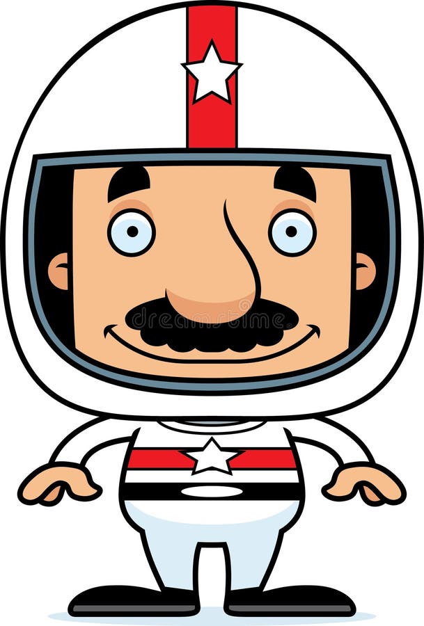 Cartoon Smiling Race Car Driver Man Stock Vector - Illustration of ...