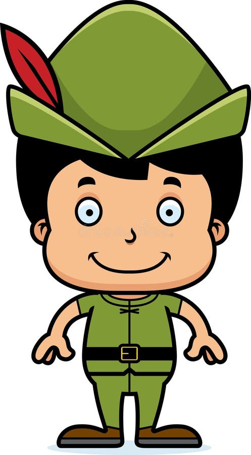Cartoon Smiling Robin Hood Boy Stock Vector - Illustration of graphic ...