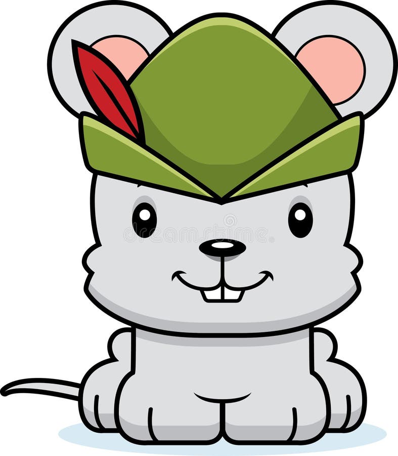 Cartoon Smiling Robin Hood Mouse Stock Vector - Illustration of hood ...