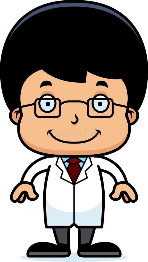 Cartoon Smiling Scientist Boy Stock Vector - Illustration of glasses ...