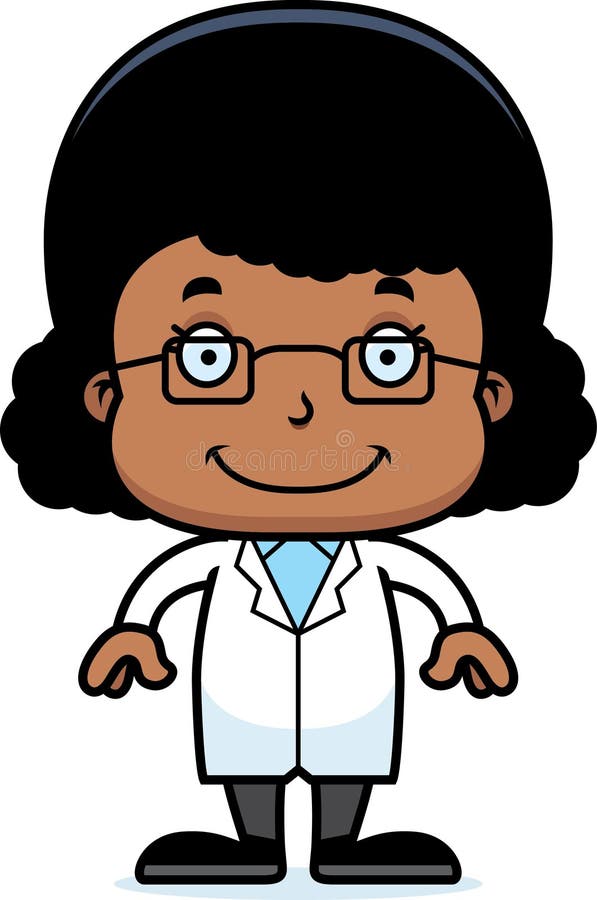 Cartoon Smiling Scientist Girl Stock Vector - Illustration of clipart ...