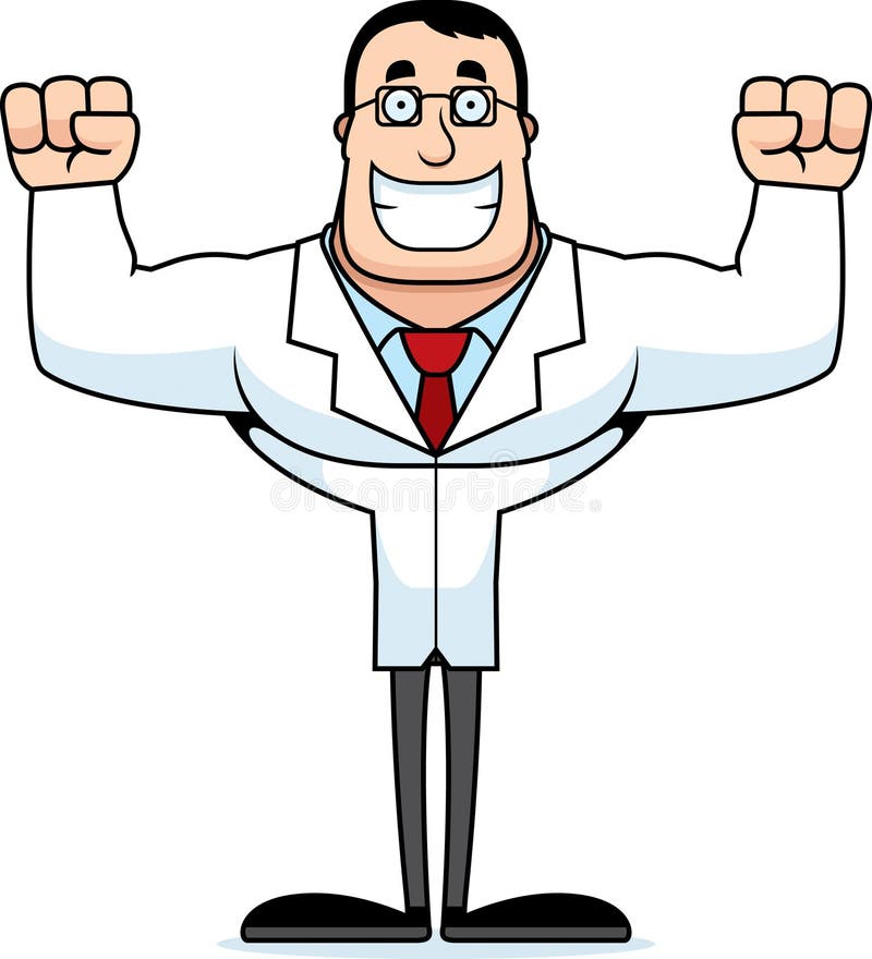 Cartoon Smiling Scientist stock vector. Illustration of coat - 116098999