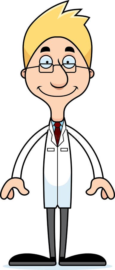 Cartoon Smiling Scientist Man Stock Vector - Illustration of smiling ...