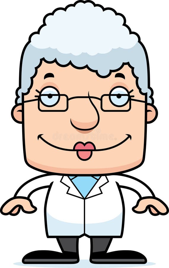 Cartoon Smiling Scientist Woman Stock Vector - Illustration of grandma ...